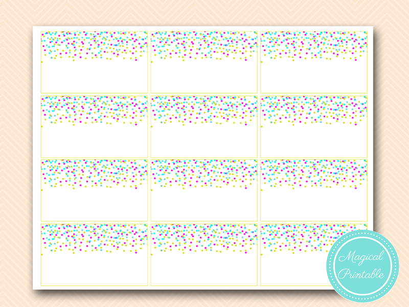 Aqua Turquoise Green Pink Labels - Bridal Shower Decor Wedding