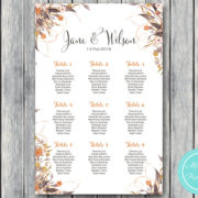 Wild Vintage Fall Floral Wedding Seating Chart - Wedding Seating Charts