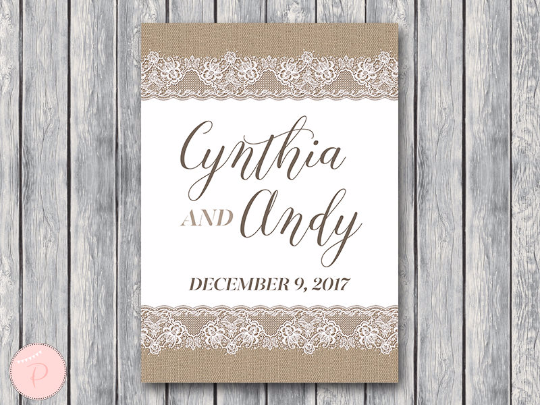 Custom Wedding Sign Printable, Bridal Shower Signs - Bride & Bows