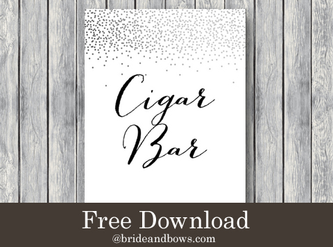 Free Silver Confetti Cigar Bar Sign