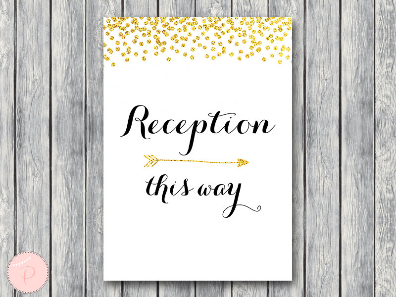 Gold Wedding Signs Printable
