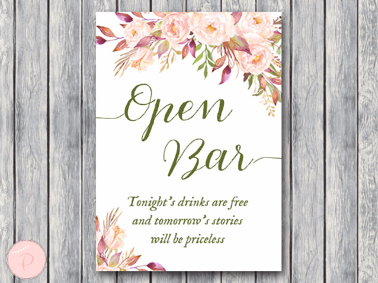 Boho Floral Table Signs Package